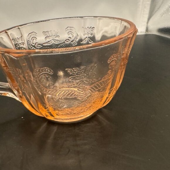 Source Unknown | Dining | Vintage Madrid Pattern Pink Depression Glass ...